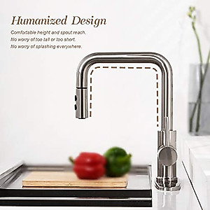 Kitchen Faucet with Pull Down Sprayer and Soap Dispenser Kitchen Sink Faucet with Soap Dispenser Single Lever Brushed Nickel Low Pull Out Faucets for Kitchen Sink with Soap Dispenser