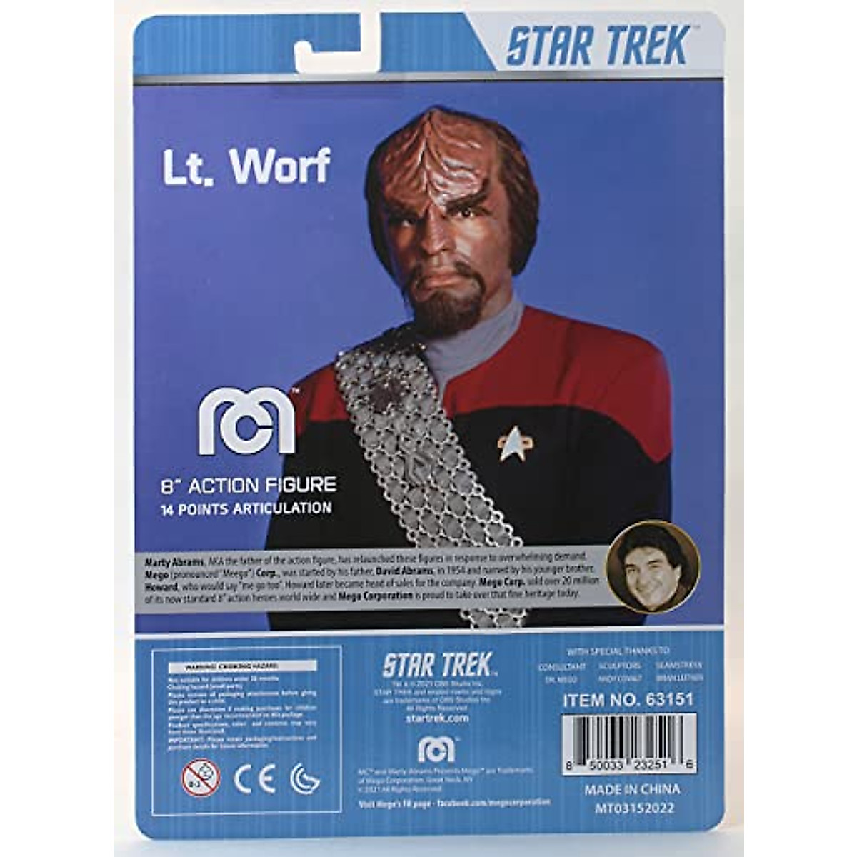 MEGO CORPORATION Star Trek: Deep Space Nine – Lt. Worf 8-Inch Action Figure