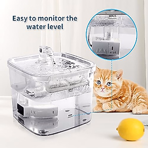 LZHPET Cat Water Fountain Fountain, 1.5L/50.72oz Automatic Pet Fountain Dog Water Dispenser, Ultra-Quiet Pump, with Filter, BPA Free, for Cats, Dogs, Multiple Pets, White