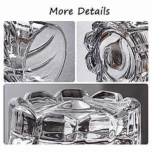 Crystal Whiskey Glass, Thickened Tumbler Glass, Rotatable Decompression, 9.6 oz, Old Fashioned Glass for Wine/Vodka/Alcohol Gifts (Diamond Shape)