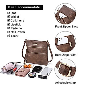 CLUCI Crossbody Purses for Women, Medium Size Zipper Pocket Adjustable Strap, Soft Leather Women's Shoulder Handbags