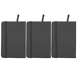 Notepad, Rounded Corners No Fluorescent Agent Strap Notebook, for Diary Writing(black)