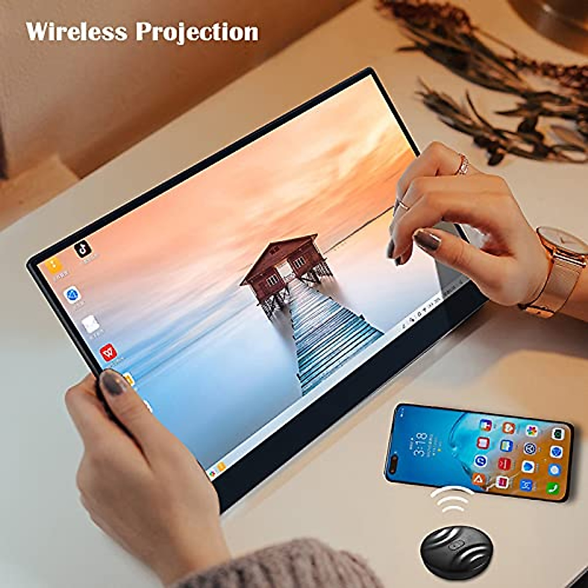 Monitor 4K/ 1080P Portable Monitor 15.6' FHD HDR Computer Display With Hand Drawn Function USB- C HDMI External Monitor For Laptop PC Phone Mac Xbox PS4 Switch Gaming Monitor ( Size : 4K )