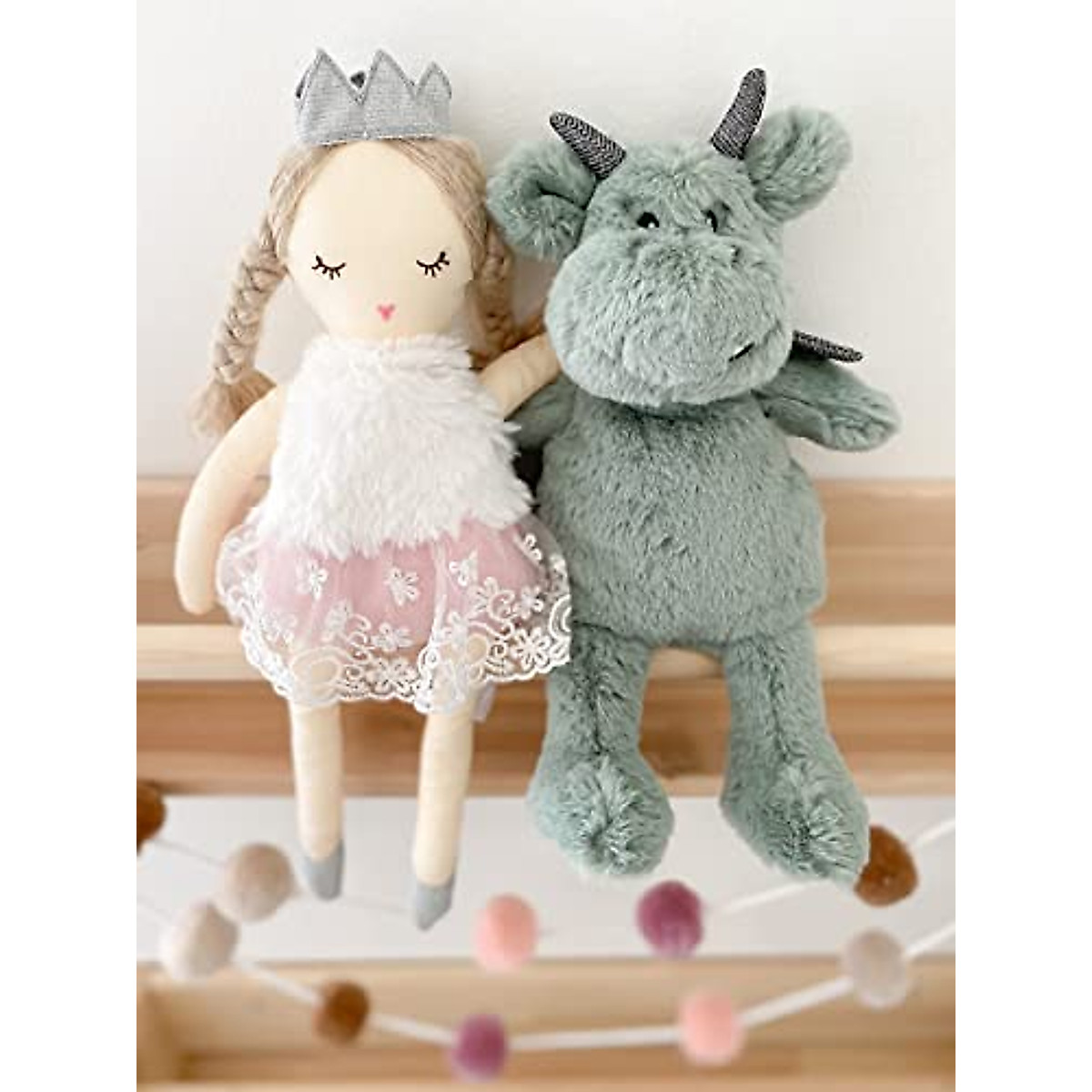 MON AMI Dax Dragon Stuffed Animal- Warmies Microwaveable Plush Pal with Aromatherapy Lavender Scent for Babies and Kids - Stuffed Grey Dragon Plush 11"