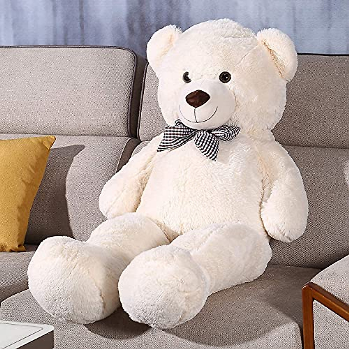 SNOWOLF 1.2M Giant Teddy Bear Plush Toy 4ft Big Cuddly Stuffed Animals Doll Gift for Valentines Kids Girlfriend (Ice Cream, 47 in/120cm)