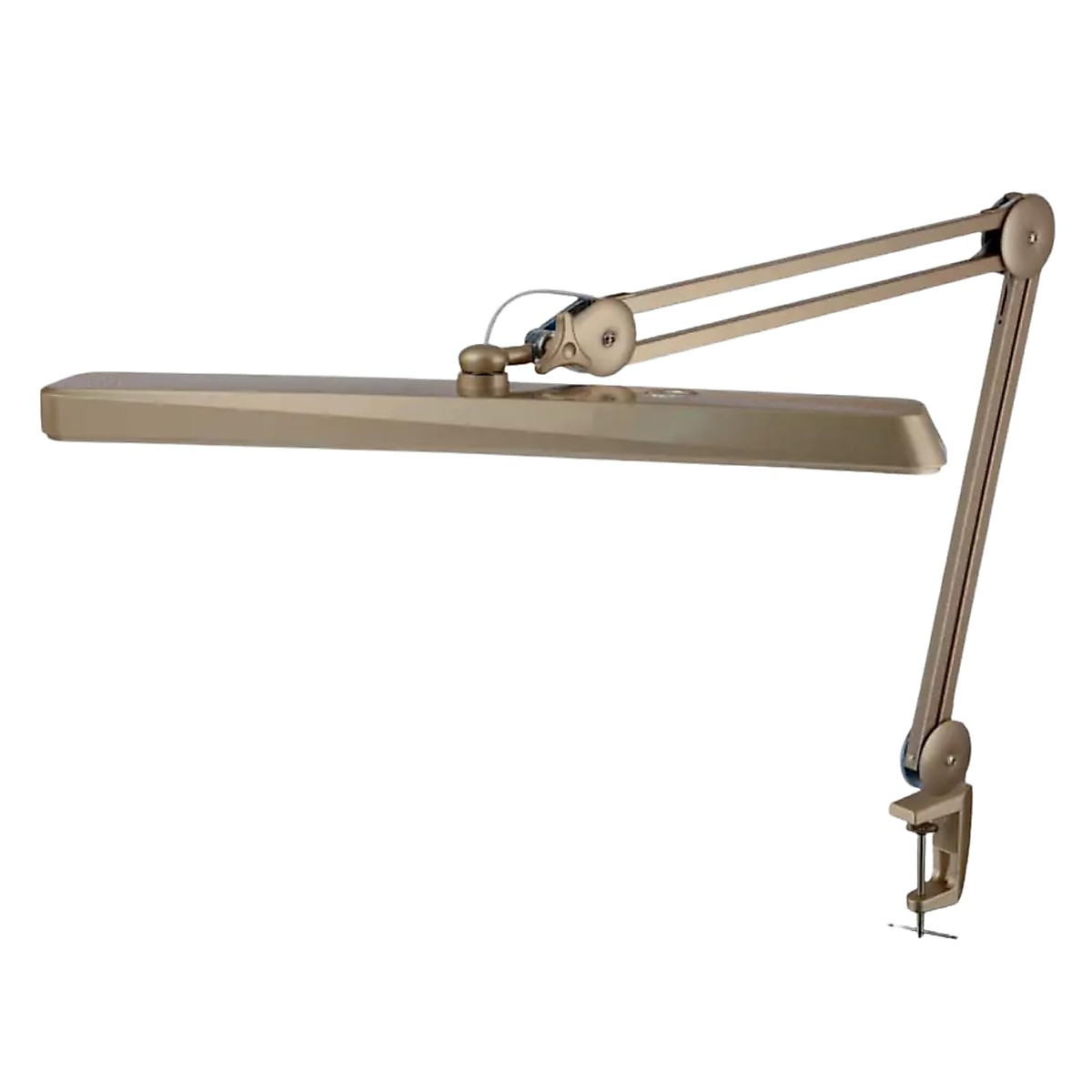 Atlas View Nail Desk Light with Clamp, Professional Work Lamp, LED Salon Dimmable Lighting, Eyelash Adjustable Lamp, Office Table Light, Esthetician Bed Light (Gold)