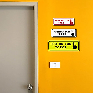 Signs ByLITA Standard Push Button To Exit Door or Wall Sign (Red) - Small