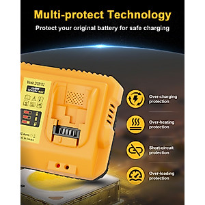 DCB102 Battery Charger Replacement for Dewalt Battery Charger Compatible with Dewalt 12V 20V Max Lithium Battery (Include 2Pack Battery)