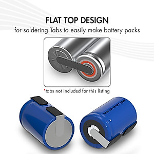 Tenergy 4/5 SubC 1.2 Volts 1300mAh NiCD Rechargeable Batteries, 15 Pack