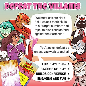 Outnumbered: Improbable Heroes Board Game - A Mensa Award Winning Superhero Math Game | Fun & Educational Game for Kids, Adults, and Families | STEM Game to Learn Multiplication & Division