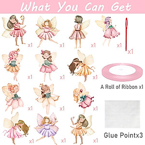 Fairy Party Door Signs Floral Fairies Party Cutout Banner Fairy Hanging Decorations Fairy Garden Birthday Party Banners for Flower Wonderland Baby Shower Supplies