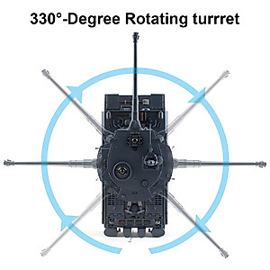 Rc Tanks,1:28 WW2 German Tiger Army Tank Toys for Boys,9 Channels Remote Control Vehicles with Sound and Light,RC Military Toys for Kids Boys Girls(Gray)