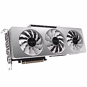 GIGABYTE GeForce RTX 3080 Vision OC 10G Graphics Card, 3X WINDFORCE Fans, LHR, 10GB 320-bit GDDR6X, GV-N3080VISION OC-10GD REV2.0 Video Card