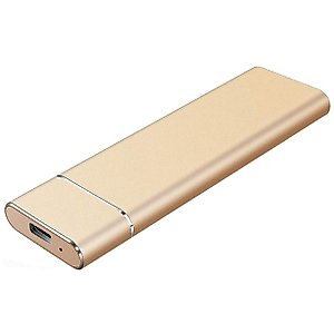 External Hard Drive 2TB,Portable Solid State Drive 2TB Portable External Hard Drive USB3.1 Type-C for Mac,Desktop,PC,Laptop(2TB Gold)