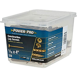 Power Pro 47877 Lag Screws, 5/16" x 4", Star Drive Construction Lag Screws, Rust Resistant, Ceramic Coated Bronze, 5lb Tub, 100 pcs