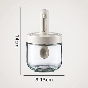 Upfrontier New Custom Mini Retractable Seasoning Bottle Glass Sugar Salt And Pepper Containers With Stand Spoon