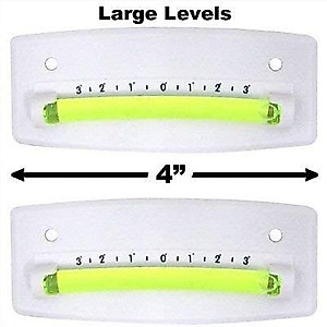 2-Pack Bubble Graduated Scale Levels Trailer Leveler Large (White)