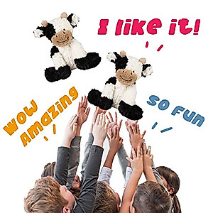 Hopearl Adorable Plush Cow Toy Floppy Dairy Cattle Soft Stuffed Animal Cute Birthday for Boys Girls Kids Toddlers, 9''