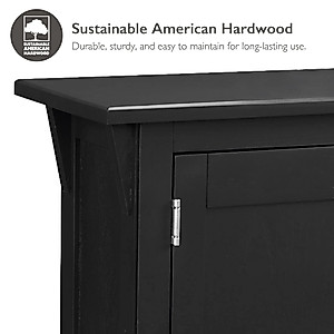 Leick Home 10001-SL Mission Foyer Cabinet Hall Stand, Made with Solid Wood, for Living Rooms, Entryway, Office, Slate Black Finish