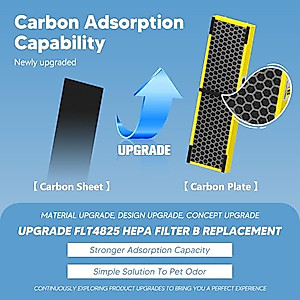 Upgrade FLT4825 HEPA Filter B Replacement for AC4825, AC4300, AC4900, AC4825DLX, AC4850, CDAP4500, AP2200 Air Purifier, 4 Pack