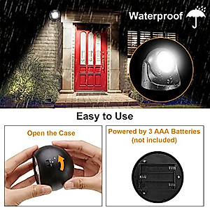 ProGreen 6000K Battery Operated Motion Sensor Light Waterproof Wireless LED Battery Powered Wall Light Auto On/Off 2 Pack Cool White