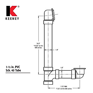 Keeney K630PVCDSBN Foot Lok Stop Bathtub Drain Kit, 1-1/2-Inch Fits All Standard Size Tubs, Brushed Nickel