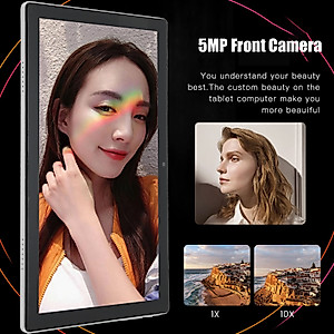 Tablet 10 Inch, Tablet PC 4GB 256GB Support 4G Network Front 5MP Rear 8MP 2.4G 5G WiFi Calling Tablet with Front 5MP Rear 8MP Camera, 7000mah Battery (Silver)