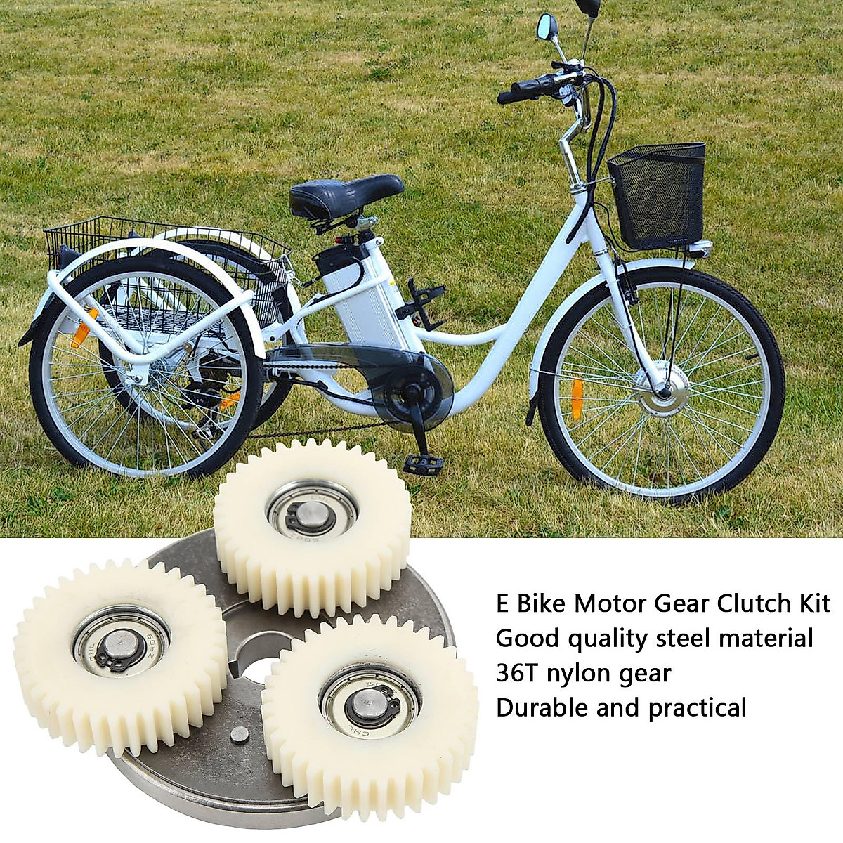 E Bike Motor Gear Clutch Kit,36T Planetary Nylon Gears with Bearing and 88mm Clutch for Bafang Electric Bicycle 500W-750W