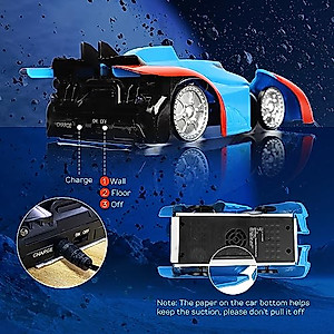 TOY Life Super Hero Man RC Car - Wall Climbing Remote Control Car for Boys 4-7 - 360° Rotating Stunt RC Car - Car Toys for 4-7 Year Old Boy, Superhero Kids Toys (Blue-red)