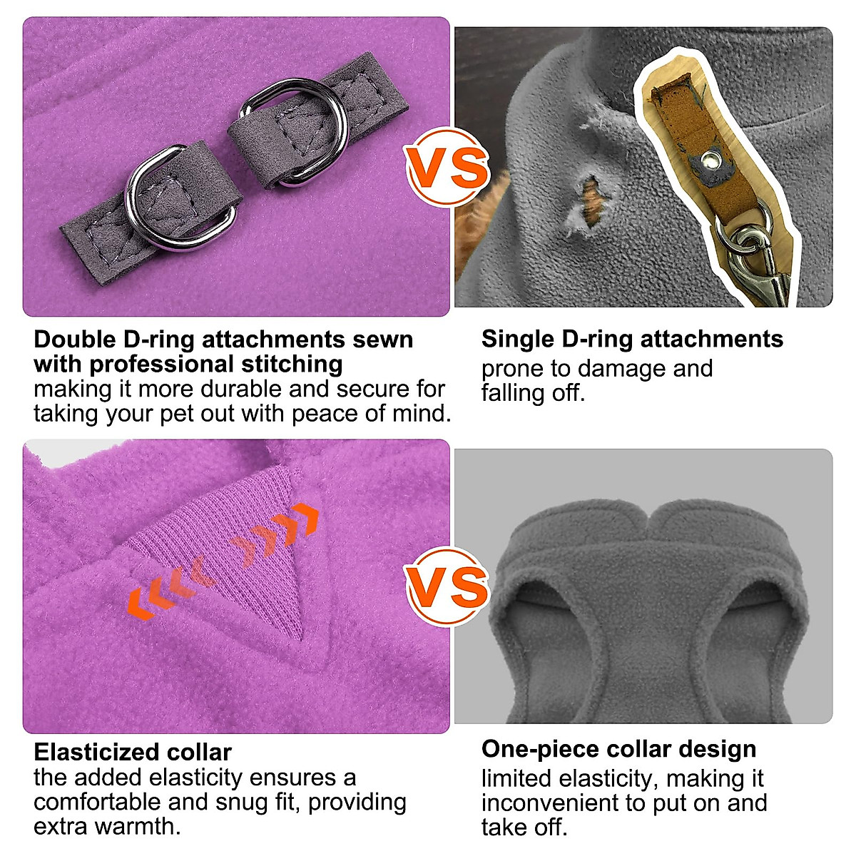 BEAUTYZOO Dog Fleece Vest Sweater Winter Jacket for Small and Medium Dogs with D-Ring Leash Cold Weather Coat Hoodie for XS S M Dogs Boy or Girls