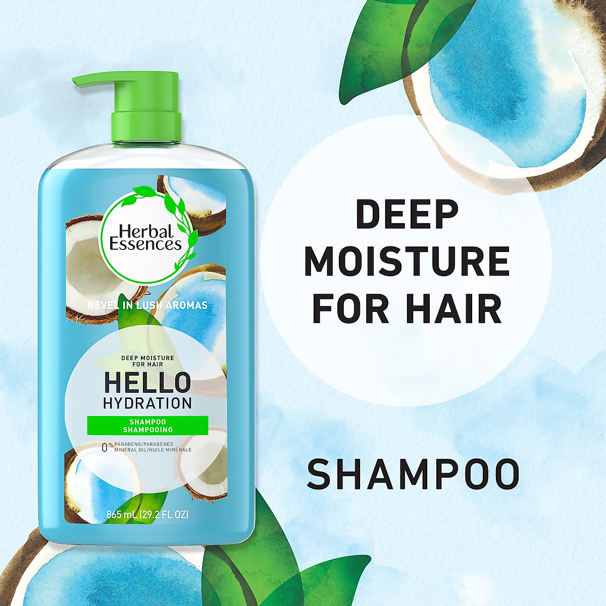 Herbal Essences Hello hydration shampoo shampooing for hair 29.2 FL OZ