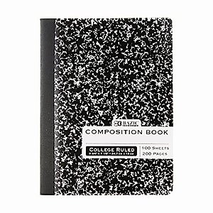 BAZIC PRODUCTS C/R 100 Ct. Black Marble Composition Book (Case of 48)
