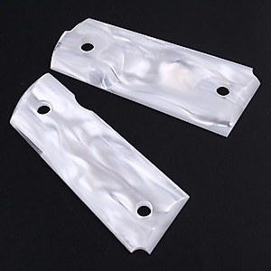Cool Hand 2 Pcs Acrylic Knife Handle Scales Slabs Custom DIY Tool Material for Knives Making Blanks Blades, Synthetic White Pearl
