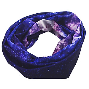 Obacle Seamless Bandana for Rave Face Mask Dust Wind UV Sun Protection Neck Gaiter Tube Mask Headwear for Women Men Festival Party Motorcycle Riding Fishing Outdoor (Starry Sky Light Purple Blue)