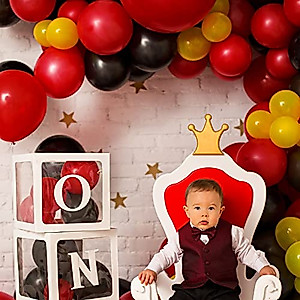 RUBFAC 116pcs Ruby Red Balloons Different Sizes Pack of 36 18 12 10 5 Inch for Garland Arch Dark Red Extra Large Balloons for Birthday Wedding Party Decoration