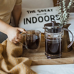 GROSCHE Cyprus Double-walled Glass Coffee Mug Heatproof Insulating Double Walled Glass Mug, Excellent for Tea or Coffee - Large Capacity 500 ml, 16 fl. oz capacity (Cyprus)