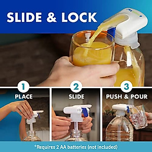 The Magic Tap Automatic Drink Dispenser - Hands-Free Beverage Dispenser for Fridge - Perfect for Milk, Juice - Gifts for Women & Men - 1 Pack, White