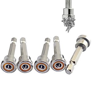Teursa 5pcs Set TEURSA ® Premium Magnetic Drywall Screw Setter - PH2 Bits for Plasterboard - Hex Shank Positioning Bit - Easy Drywall Installation - Drill Accessory (5pcs 2'')