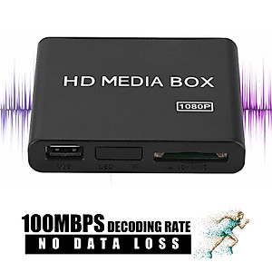 HDMI Media Player, 1080P Stereo Surrounding Media Player Center 1080P AVYPrPbHDMI, Compatible SDMMC Cards, USB Devices U Disk (US Plug)