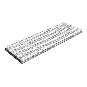 Lunarable Bench Cushion, Standard Size Foam Pad with Decorative Fabric Cover, 45" x 15" x 2", White and Black