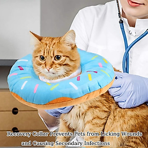 Soft Cat Cone,Donut Cat Cone Collar Soft, Adjustable Cat Recovery Collar, Soft Kitten Cone, Cat Cones to Stop Licking, Cute Cat Donut for Cats Neck,Soft Elizabethan Collars After Surgery