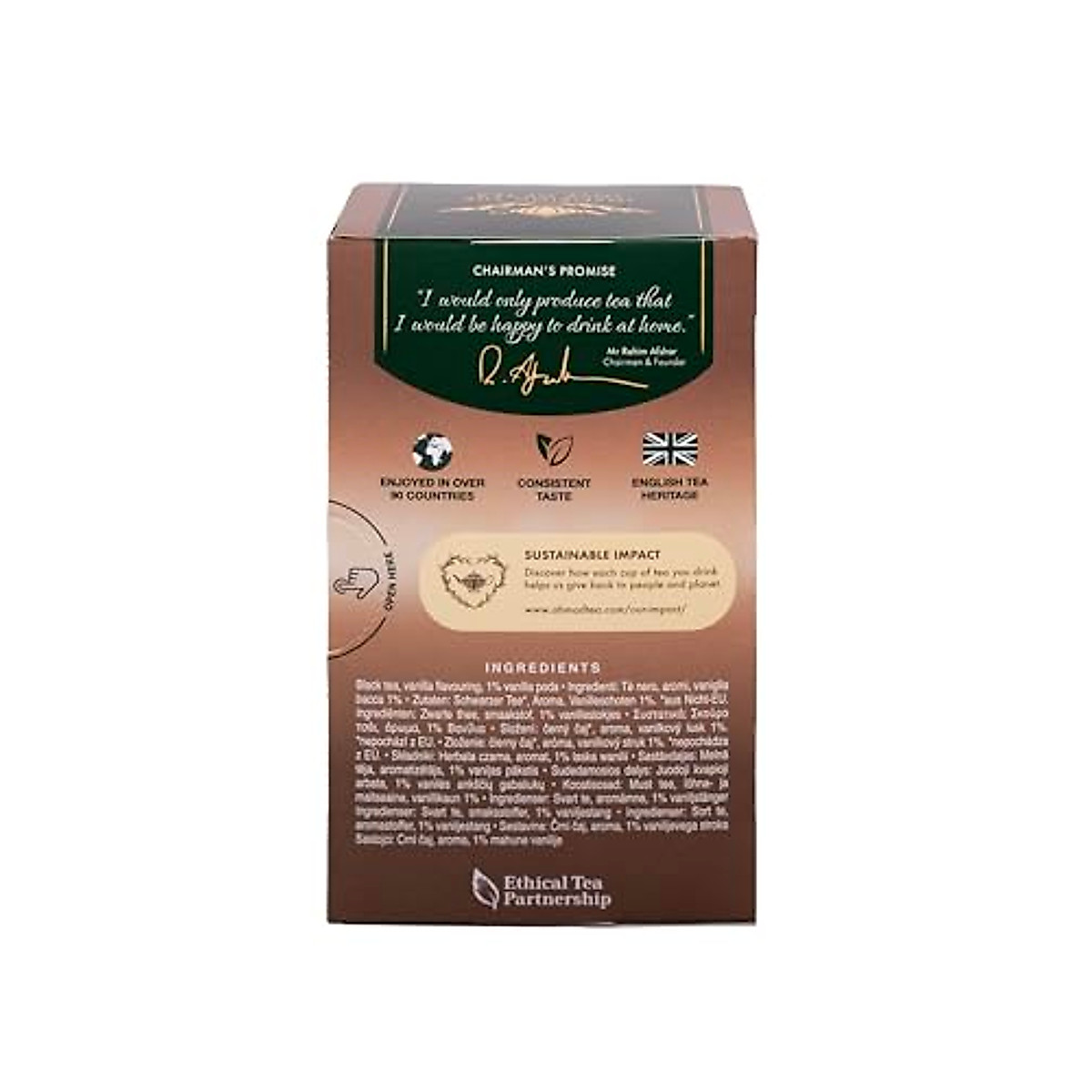 Ahmad Tea Black Tea, Vanilla Tranquility Teabags, 20 ct (Pack of 1) - Caffeinated & Sugar-Free