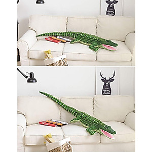 MMTTAO Alligator Plush Toy Realistic Crocodile Stuffed Animal 39 Inch Jumbo Animal Stuffed Soft Plushies Cute Dolls Collection Huggable Throw Pillow Cushion Gift for Kids Children Boys Girls, 39Inches