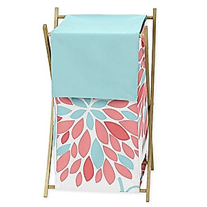 Baby Children Kids Clothes Laundry Hamper for Turquoise and Coral Emma Bedding Set