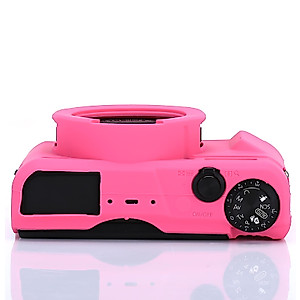 G7X Mark II G7X Removable Lens Cover Silicone Cover Rubber Soft Camera Case Cover for Canon PowerShot G7X II G7X (Rosered)