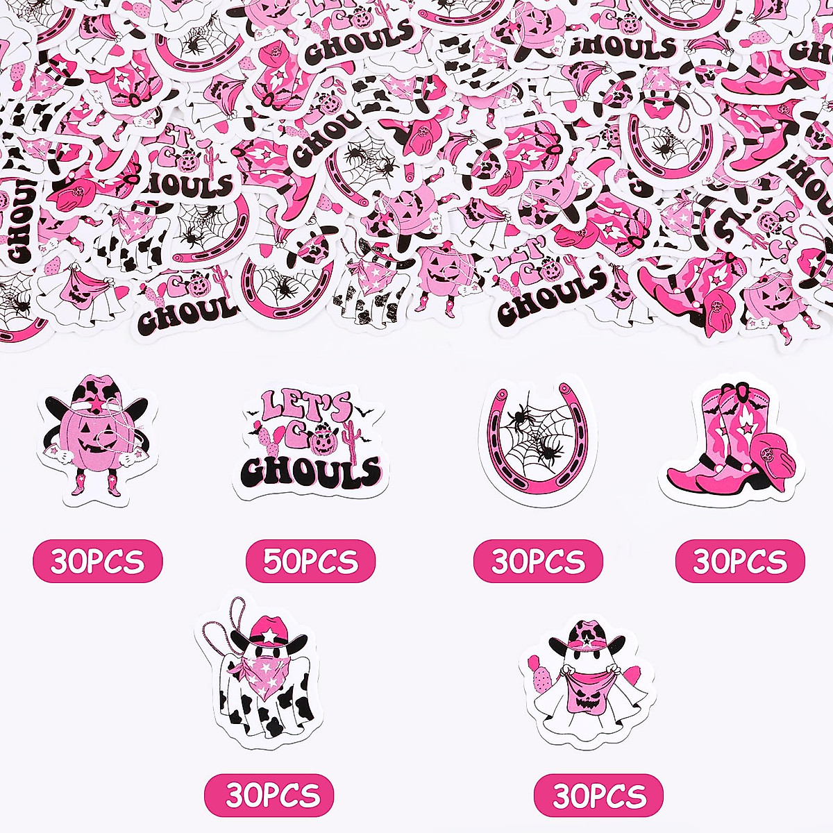 Balterever Western Cowgirl Halloween Bachelorette Party Decorations Halloween Let's Go Ghouls Confetti Halloween Boo Bachelorette Table Scatter Decorations for Bridal Shower Wedding Engagement Party