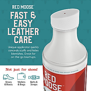 RED MOOSE Liquid Shoe Polish - 4 oz Sponge Top for Leather, Boots, Dress Shoes (Gray)