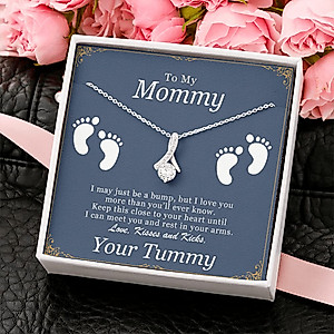 To My Mommy From Your Tummy Necklace, Mommy Gift From Unborn Baby, New Mom Gift, New Mom Gift From Husband, Baby Bump Gift, New Mom Gift Idea, Pregnant Wife Gift