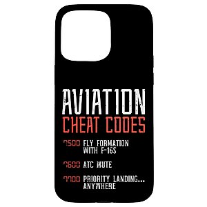 iPhone 15 Pro Max Aviation Cheat Codes Funny Airplane Humor Pilot ATC Gift Case