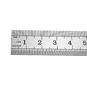 uxcell Straight Ruler 150mm 6 Inch Metric Stainless Steel Measuring Ruler Tool with Hanging Hole Inch & Centimeters Precision Drawing Ruler 5pcs